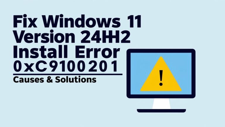 Fix Windows 11 Version 24H2 Install Error 0xc1900201 Solutions